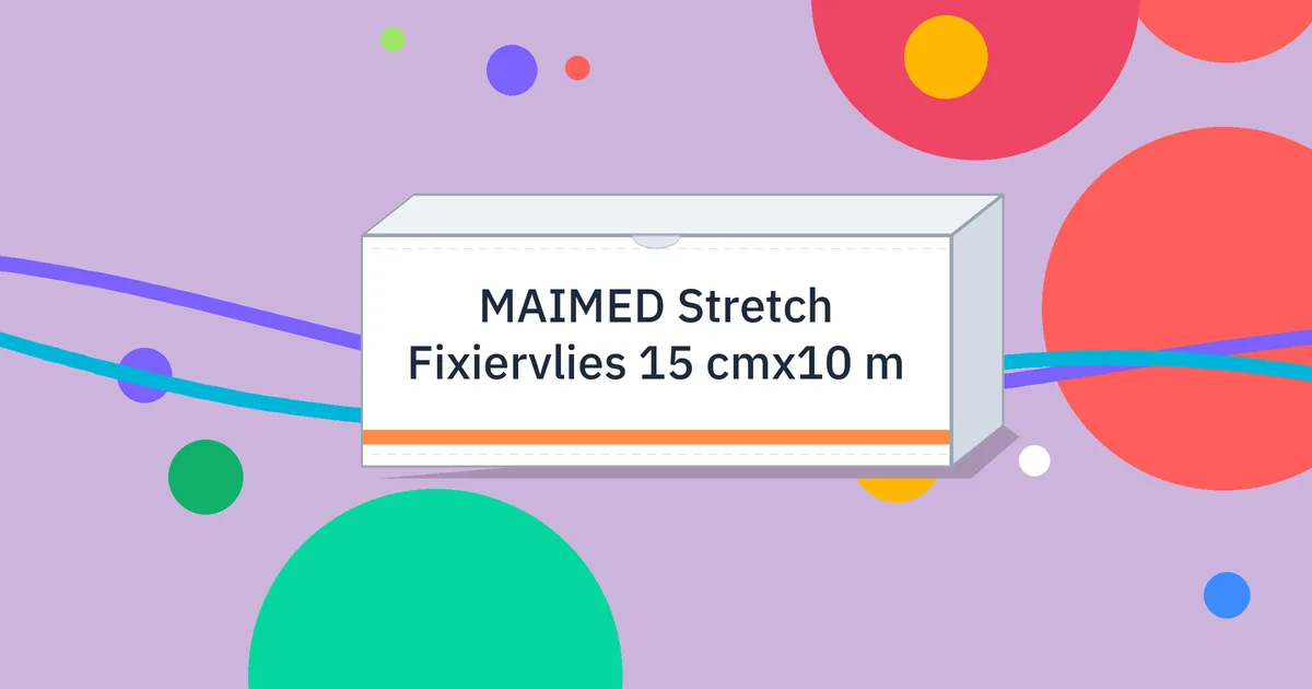 Symbolbild: Packung mit der Aufschrift MAIMED Stretch Fixiervlies 15 cmx10 m (PZN 04002800) – Verfügbarkeit und Bezug in Apotheken in Frankfurt am Main