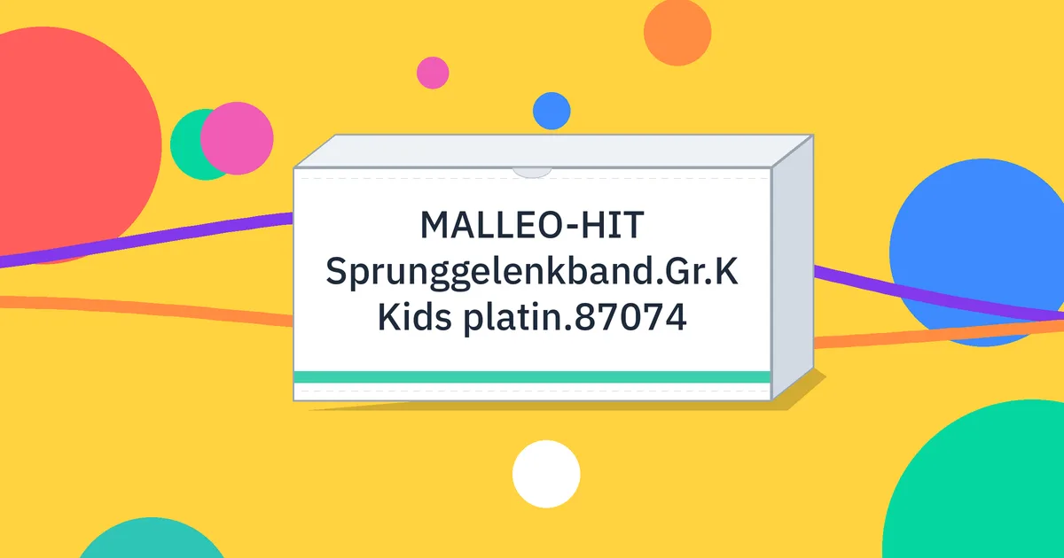 Symbolbild: Packung mit der Aufschrift MALLEO-HIT Sprunggelenkband.Gr.K Kids platin.87074 (PZN 11017972) – Verfügbarkeit und Bezug in Apotheken in Frankfurt am Main
