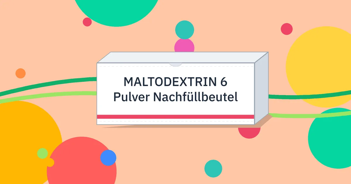 Symbolbild: Packung mit der Aufschrift MALTODEXTRIN 6 Pulver Nachfüllbeutel (PZN 16578818) – Verfügbarkeit und Bezug in Apotheken in Frankfurt am Main