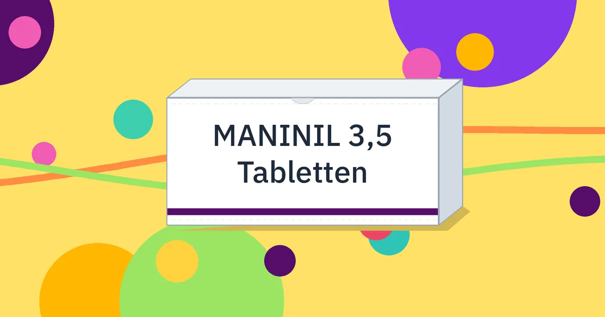 Symbolbild: Packung mit der Aufschrift MANINIL 3,5 Tabletten (PZN 04346296) – Verfügbarkeit und Bezug in Apotheken in Frankfurt am Main