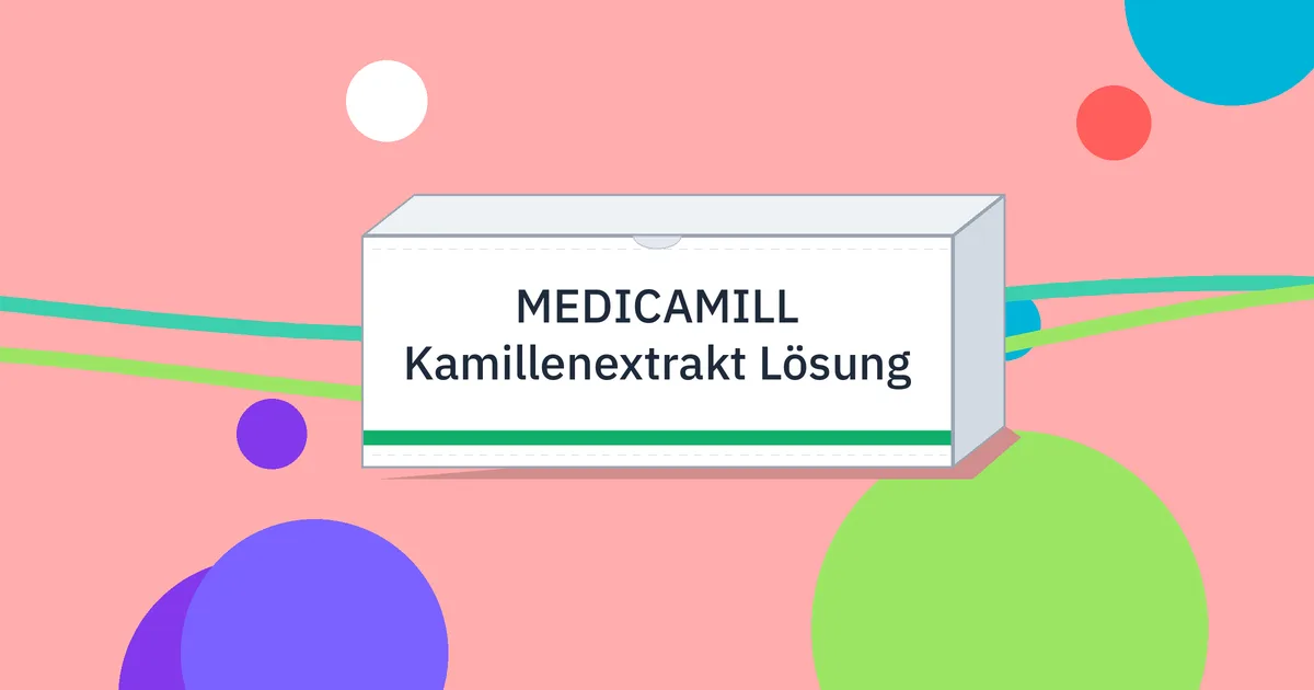 Symbolbild: Packung mit der Aufschrift MEDICAMILL Kamillenextrakt Lösung (PZN 11092991) – Verfügbarkeit und Bezug in Apotheken in Frankfurt am Main