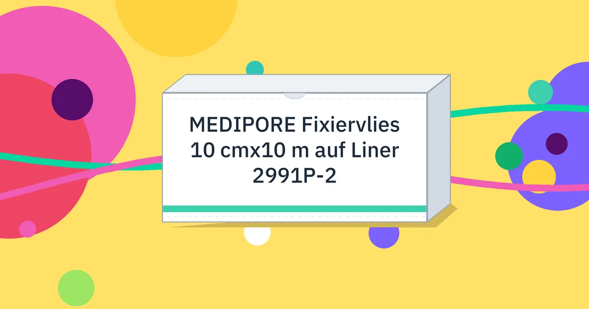 Symbolbild: Packung mit der Aufschrift MEDIPORE Fixiervlies 10 cmx10 m auf Liner 2991P-2 (PZN 16827575) – Verfügbarkeit und Bezug in Apotheken in Frankfurt am Main