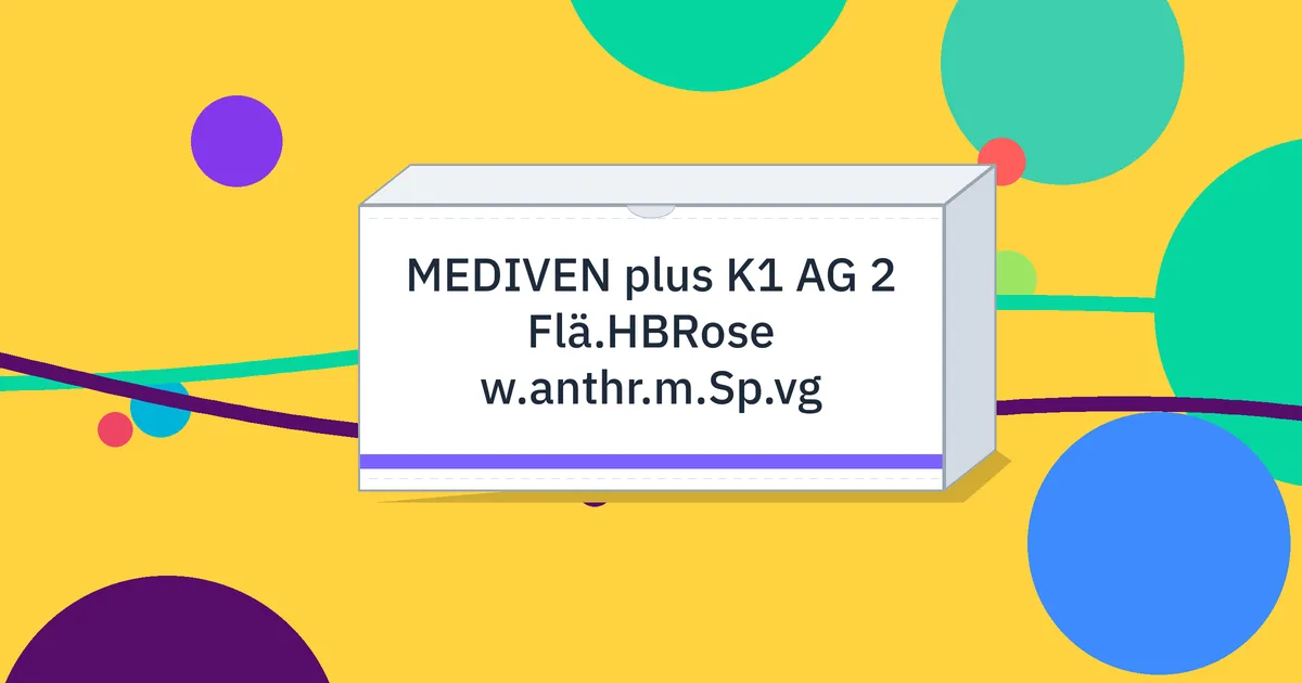 Symbolbild: Packung mit der Aufschrift MEDIVEN plus K1 AG 2 Flä.HBRose w.anthr.m.Sp.vg (PZN 15913284) – Verfügbarkeit und Bezug in Apotheken in Frankfurt am Main