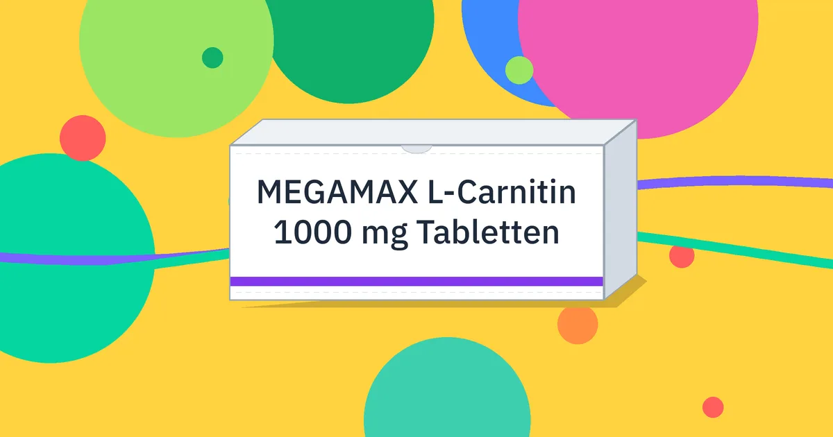 Symbolbild: Packung mit der Aufschrift MEGAMAX L-Carnitin 1000 mg Tabletten (PZN 00885731) – Verfügbarkeit und Bezug in Apotheken in Frankfurt am Main