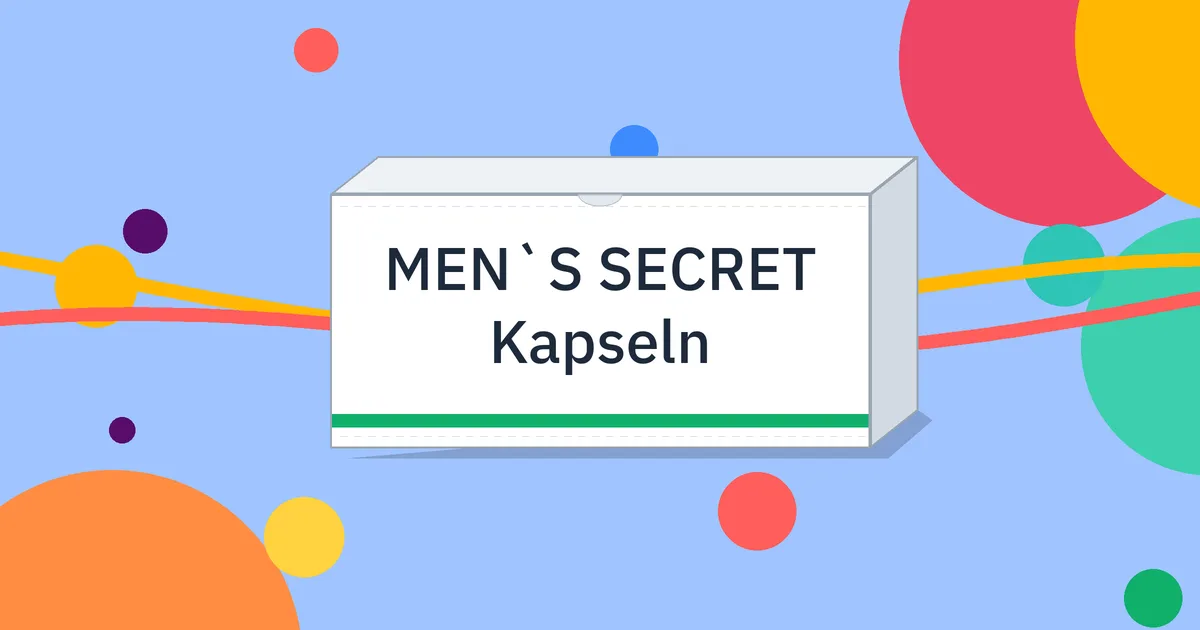 Symbolbild: Packung mit der Aufschrift MEN`S SECRET Kapseln (PZN 15631858) – Verfügbarkeit und Bezug in Apotheken in Frankfurt am Main