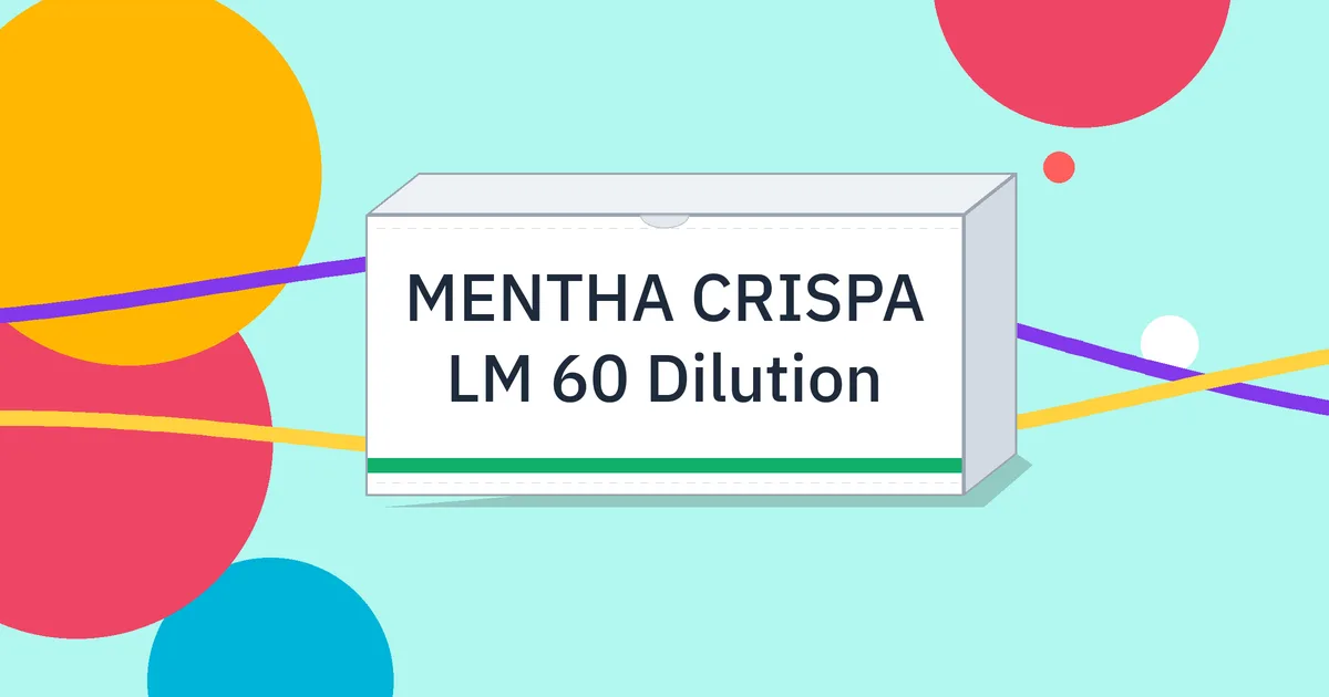 Symbolbild: Packung mit der Aufschrift MENTHA CRISPA LM 60 Dilution (PZN 13603993) – Verfügbarkeit und Bezug in Apotheken in Frankfurt am Main
