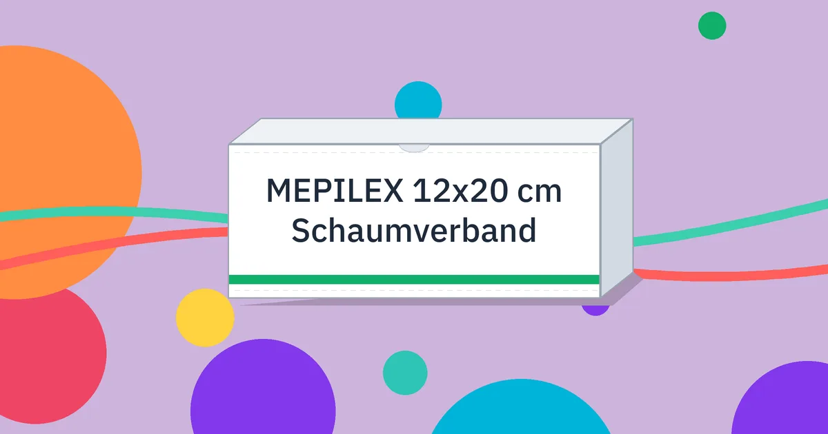 Symbolbild: Packung mit der Aufschrift MEPILEX 12x20 cm Schaumverband (PZN 17832377) – Verfügbarkeit und Bezug in Apotheken in Frankfurt am Main