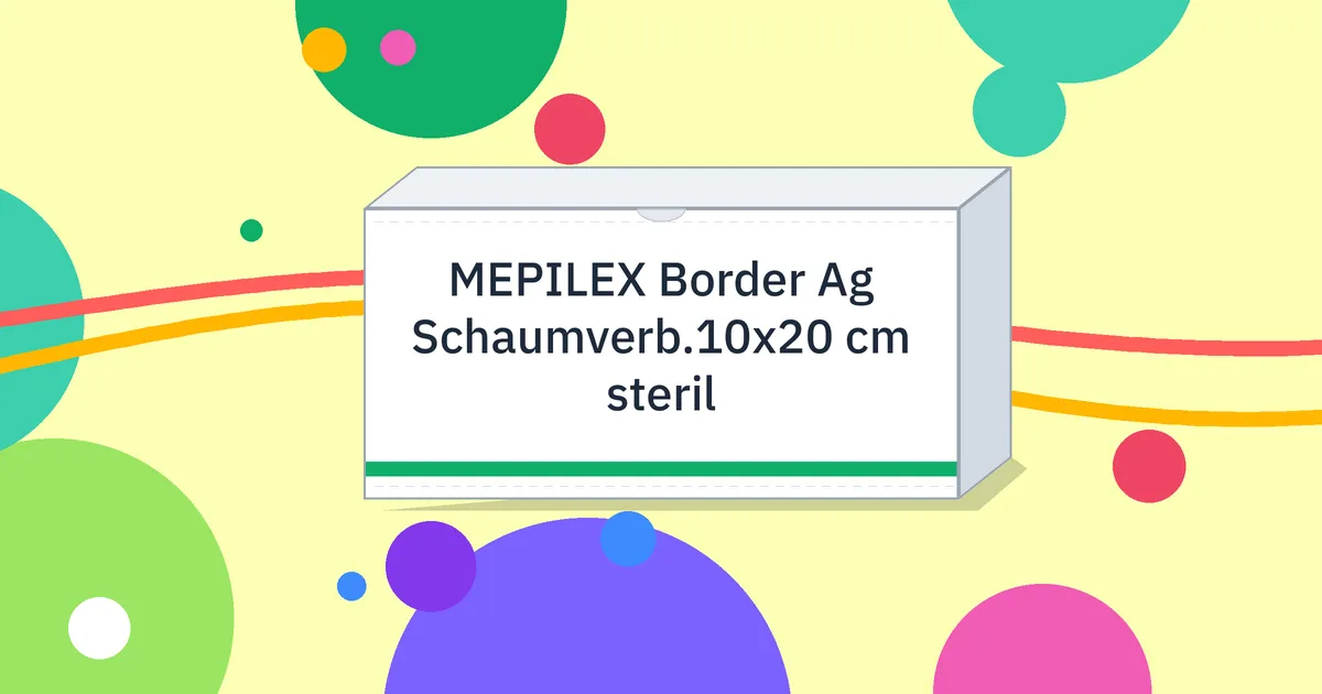 Symbolbild: Packung mit der Aufschrift MEPILEX Border Ag Schaumverb.10x20 cm steril (PZN 06130399) – Verfügbarkeit und Bezug in Apotheken in Frankfurt am Main