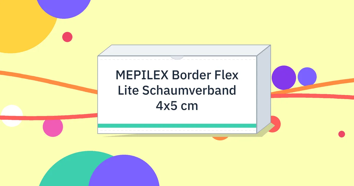 Symbolbild: Packung mit der Aufschrift MEPILEX Border Flex Lite Schaumverband 4x5 cm (PZN 18719097) – Verfügbarkeit und Bezug in Apotheken in Frankfurt am Main
