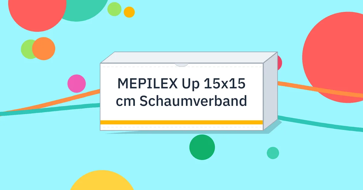 Symbolbild: Packung mit der Aufschrift MEPILEX Up 15x15 cm Schaumverband (PZN 19980745) – Verfügbarkeit und Bezug in Apotheken in Frankfurt am Main