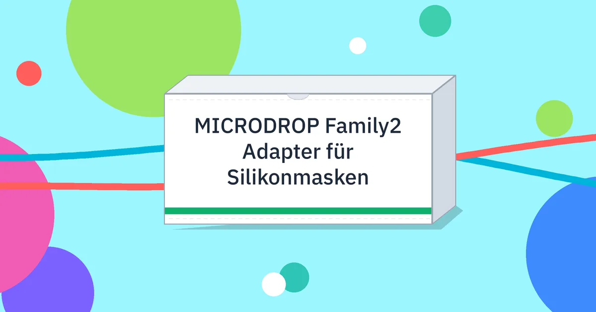 Symbolbild: Packung mit der Aufschrift MICRODROP Family2 Adapter für Silikonmasken (PZN 00023024) – Verfügbarkeit und Bezug in Apotheken in Frankfurt am Main