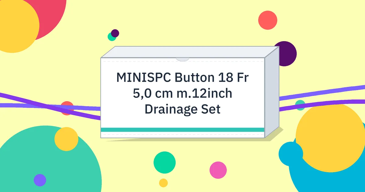 Symbolbild: Packung mit der Aufschrift MINISPC Button 18 Fr 5,0 cm m.12inch Drainage Set (PZN 20821118) – Verfügbarkeit und Bezug in Apotheken in Frankfurt am Main