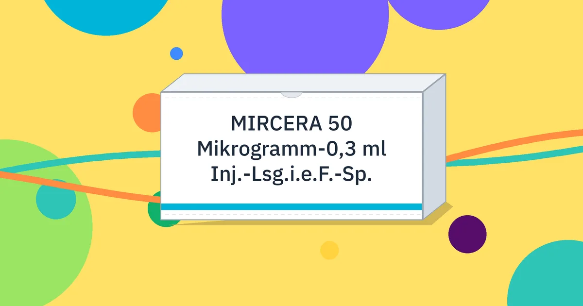 Symbolbild: Packung mit der Aufschrift MIRCERA 50 Mikrogramm-0,3 ml Inj.-Lsg.i.e.F.-Sp. (PZN 09313568) – Verfügbarkeit und Bezug in Apotheken in Frankfurt am Main