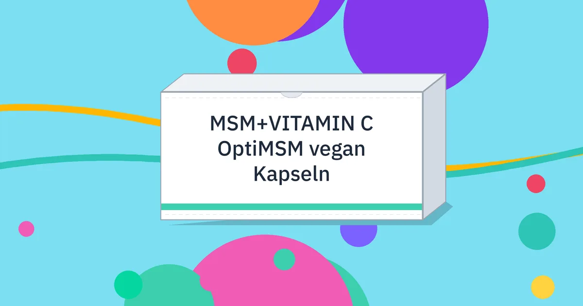 Symbolbild: Packung mit der Aufschrift MSM+VITAMIN C OptiMSM vegan Kapseln (PZN 15876258) – Verfügbarkeit und Bezug in Apotheken in Frankfurt am Main