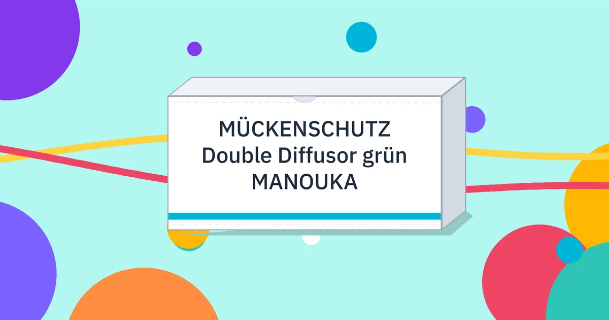 Symbolbild: Packung mit der Aufschrift MÜCKENSCHUTZ Double Diffusor grün MANOUKA (PZN 19438319) – Verfügbarkeit und Bezug in Apotheken in Frankfurt am Main