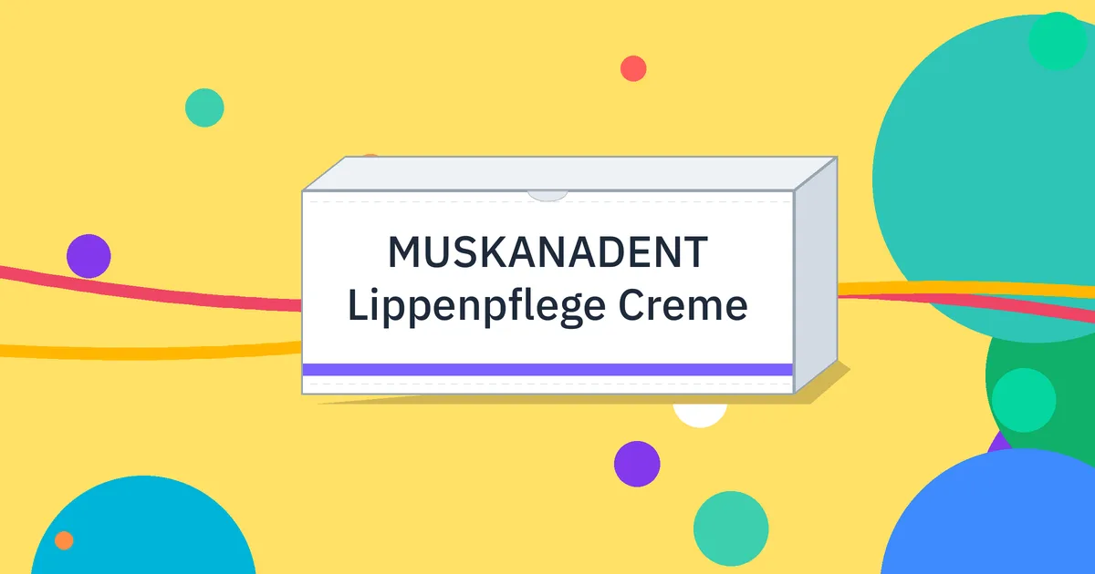 Symbolbild: Packung mit der Aufschrift MUSKANADENT Lippenpflege Creme (PZN 14382548) – Verfügbarkeit und Bezug in Apotheken in Frankfurt am Main