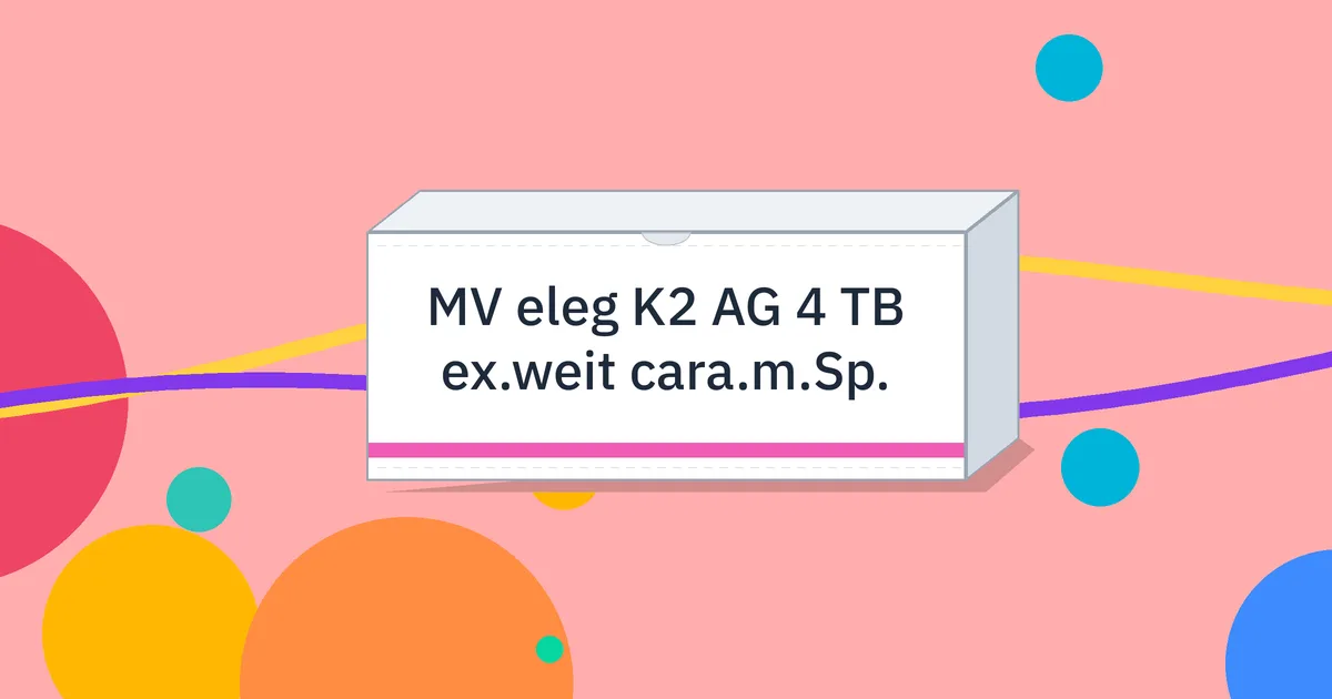 Symbolbild: Packung mit der Aufschrift MV eleg K2 AG 4 TB ex.weit cara.m.Sp. (PZN 09877466) – Verfügbarkeit und Bezug in Apotheken in Frankfurt am Main