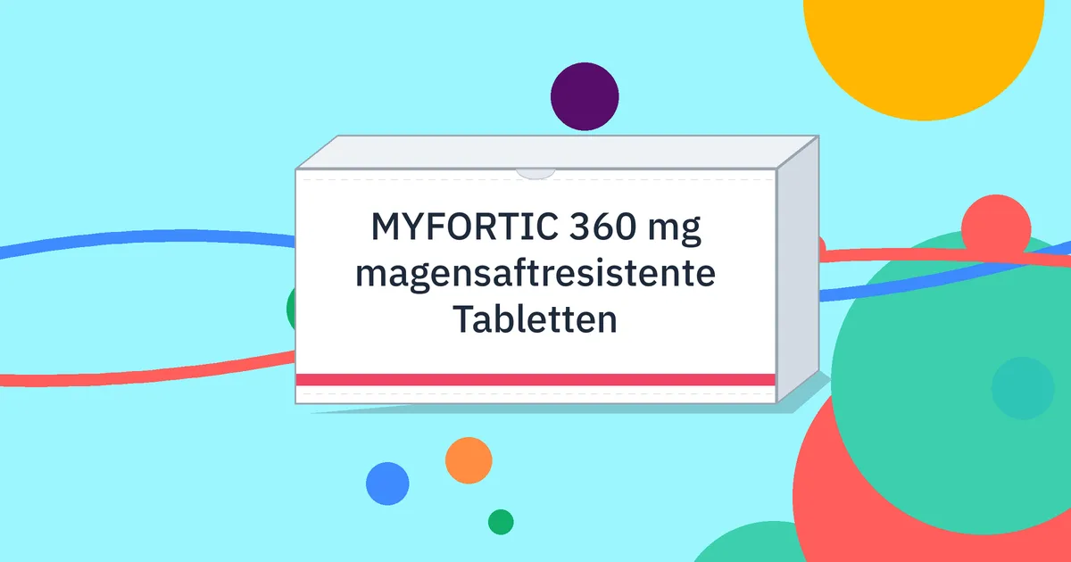 Symbolbild: Packung mit der Aufschrift MYFORTIC 360 mg magensaftresistente Tabletten (PZN 18020196) – Verfügbarkeit und Bezug in Apotheken in Frankfurt am Main