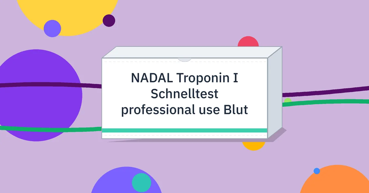 Symbolbild: Packung mit der Aufschrift NADAL Troponin I Schnelltest professional use Blut (PZN 19232670) – Verfügbarkeit und Bezug in Apotheken in Frankfurt am Main