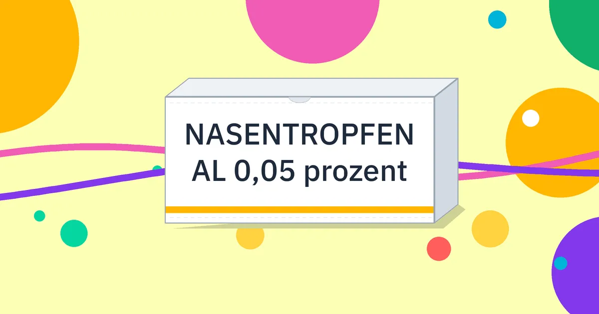 Symbolbild: Packung mit der Aufschrift NASENTROPFEN AL 0,05 prozent (PZN 03929297) – Verfügbarkeit und Bezug in Apotheken in Frankfurt am Main