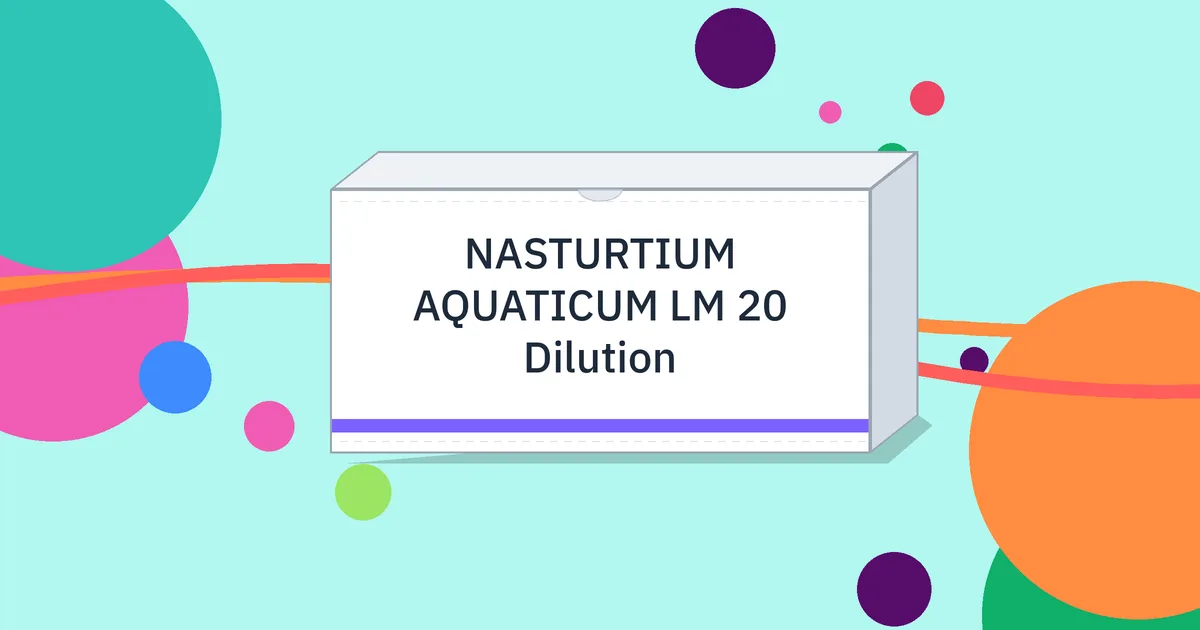Symbolbild: Packung mit der Aufschrift NASTURTIUM AQUATICUM LM 20 Dilution (PZN 13616406) – Verfügbarkeit und Bezug in Apotheken in Frankfurt am Main