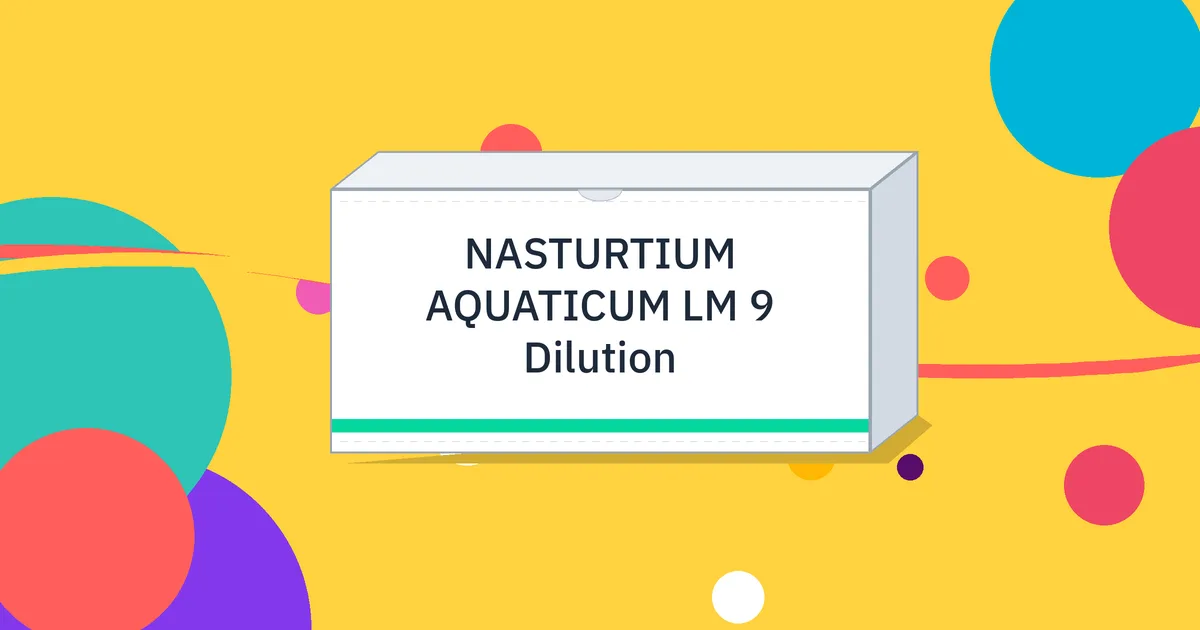 Symbolbild: Packung mit der Aufschrift NASTURTIUM AQUATICUM LM 9 Dilution (PZN 13616286) – Verfügbarkeit und Bezug in Apotheken in Frankfurt am Main