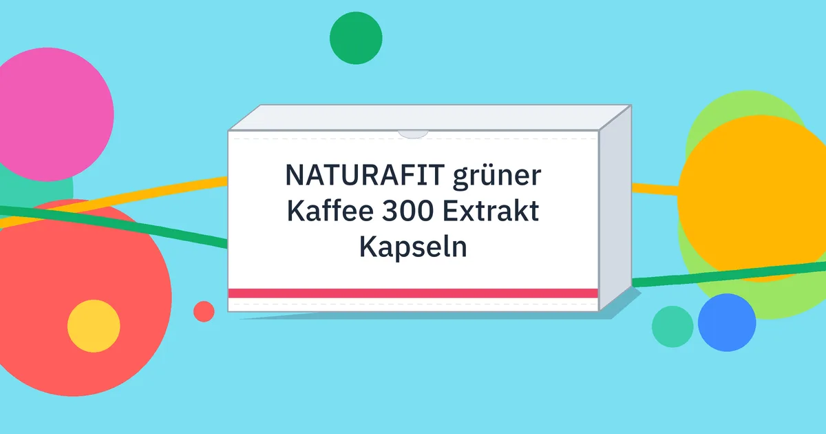Symbolbild: Packung mit der Aufschrift NATURAFIT grüner Kaffee 300 Extrakt Kapseln (PZN 08644441) – Verfügbarkeit und Bezug in Apotheken in Frankfurt am Main