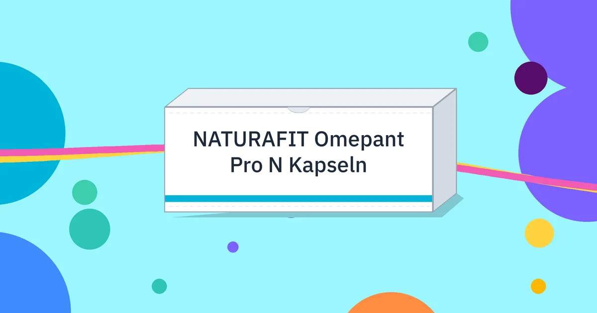 Symbolbild: Packung mit der Aufschrift NATURAFIT Omepant Pro N Kapseln (PZN 14382063) – Verfügbarkeit und Bezug in Apotheken in Frankfurt am Main