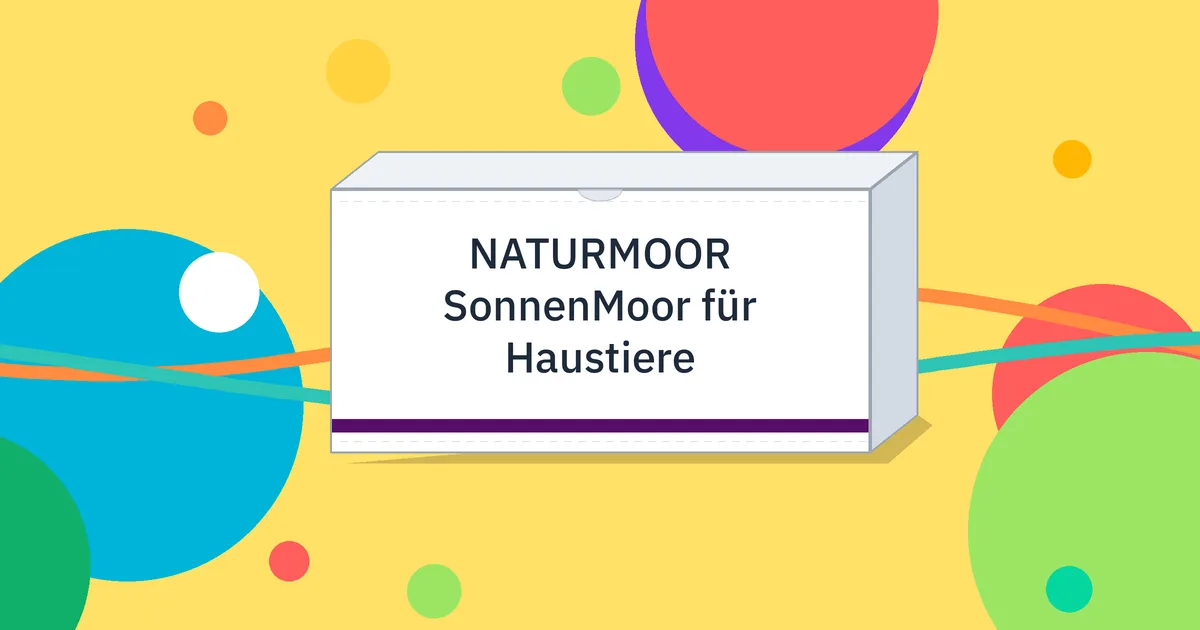 Symbolbild: Packung mit der Aufschrift NATURMOOR SonnenMoor für Haustiere (PZN 09293021) – Verfügbarkeit und Bezug in Apotheken in Frankfurt am Main
