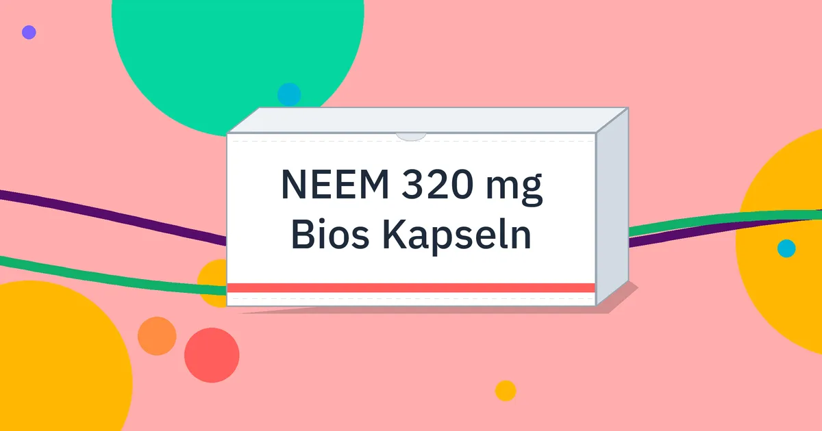 Symbolbild: Packung mit der Aufschrift NEEM 320 mg Bios Kapseln (PZN 10051027) – Verfügbarkeit und Bezug in Apotheken in Frankfurt am Main