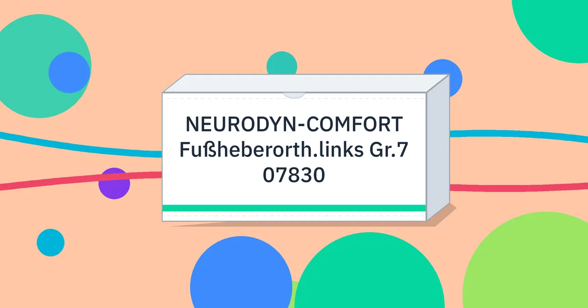 Symbolbild: Packung mit der Aufschrift NEURODYN-COMFORT Fußheberorth.links Gr.7 07830 (PZN 09389844) – Verfügbarkeit und Bezug in Apotheken in Frankfurt am Main