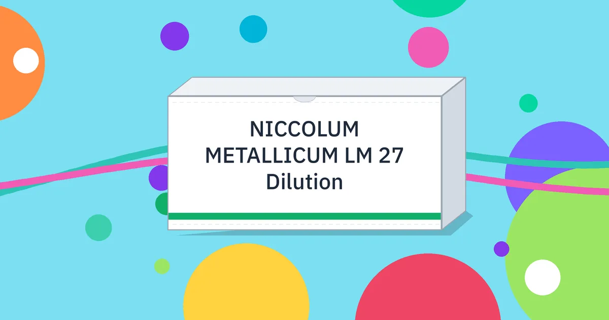 Symbolbild: Packung mit der Aufschrift NICCOLUM METALLICUM LM 27 Dilution (PZN 12968356) – Verfügbarkeit und Bezug in Apotheken in Frankfurt am Main