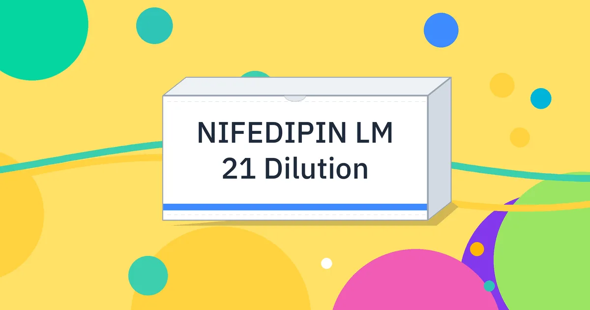 Symbolbild: Packung mit der Aufschrift NIFEDIPIN LM 21 Dilution (PZN 12969634) – Verfügbarkeit und Bezug in Apotheken in Frankfurt am Main