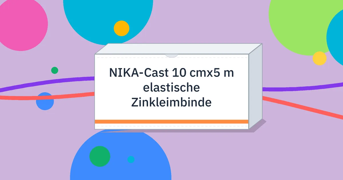 Symbolbild: Packung mit der Aufschrift NIKA-Cast 10 cmx5 m elastische Zinkleimbinde (PZN 02465996) – Verfügbarkeit und Bezug in Apotheken in Frankfurt am Main