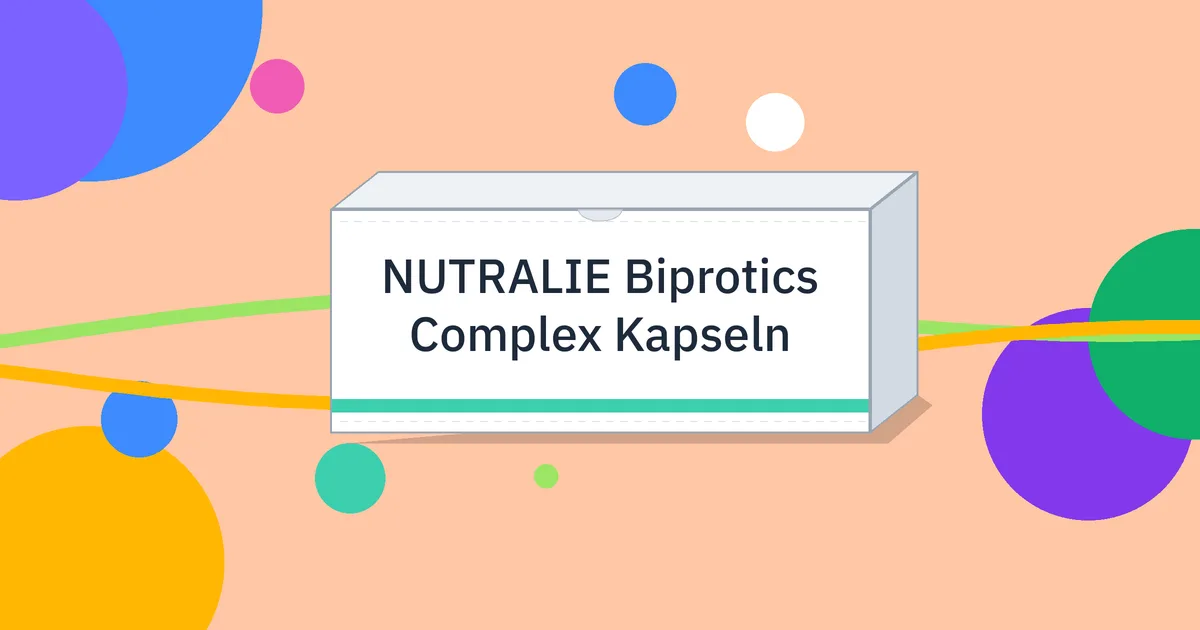 Symbolbild: Packung mit der Aufschrift NUTRALIE Biprotics Complex Kapseln (PZN 18407995) – Verfügbarkeit und Bezug in Apotheken in Frankfurt am Main