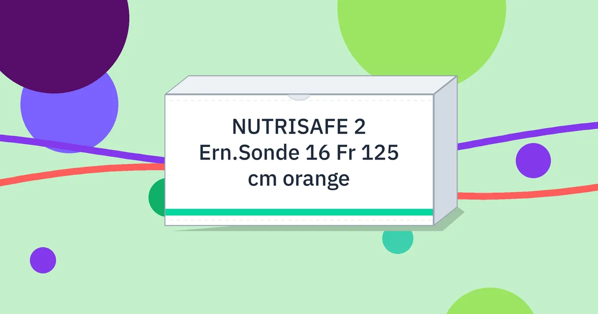 Symbolbild: Packung mit der Aufschrift NUTRISAFE 2 Ern.Sonde 16 Fr 125 cm orange (PZN 12907277) – Verfügbarkeit und Bezug in Apotheken in Frankfurt am Main