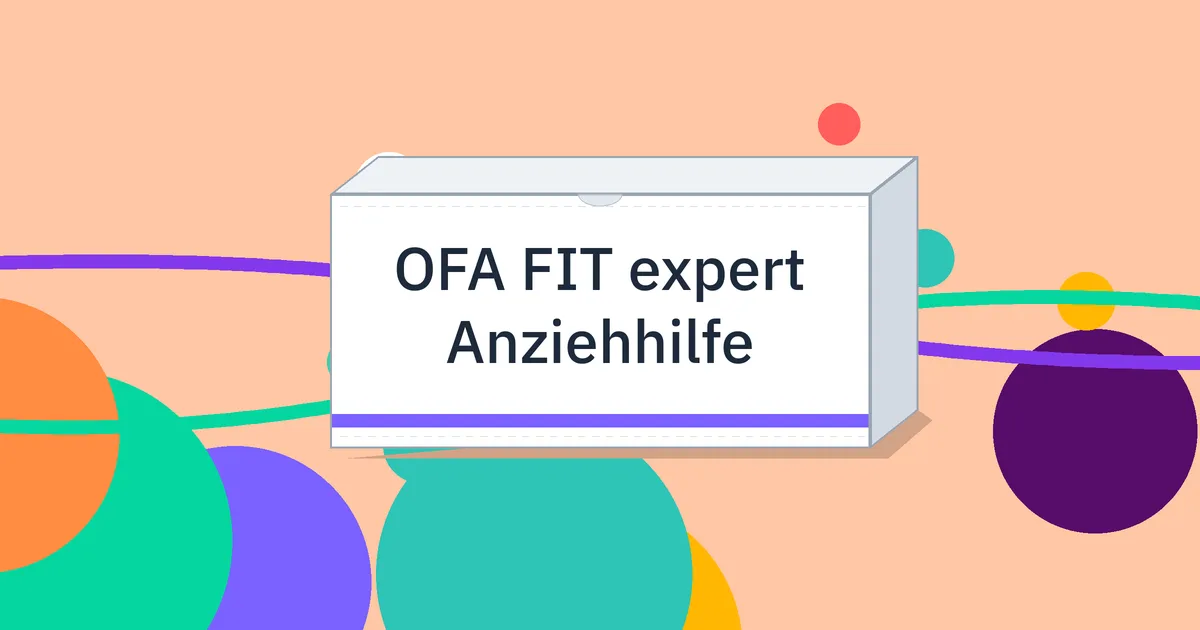 Symbolbild: Packung mit der Aufschrift OFA FIT expert Anziehhilfe (PZN 09647140) – Verfügbarkeit und Bezug in Apotheken in Frankfurt am Main