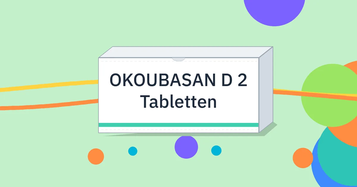 Symbolbild: Packung mit der Aufschrift OKOUBASAN D 2 Tabletten (PZN 00572044) – Verfügbarkeit und Bezug in Apotheken in Frankfurt am Main