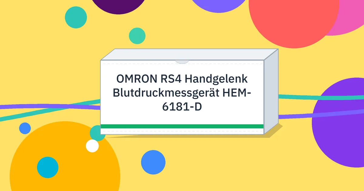 Symbolbild: Packung mit der Aufschrift OMRON RS4 Handgelenk Blutdruckmessgerät HEM-6181-D (PZN 13967092) – Verfügbarkeit und Bezug in Apotheken in Frankfurt am Main