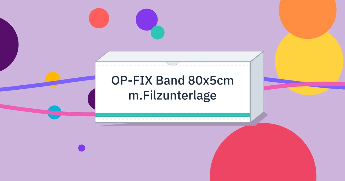 Symbolbild: Packung mit der Aufschrift OP-FIX Band 80x5cm m.Filzunterlage (PZN 07005437) – Verfügbarkeit und Bezug in Apotheken in Frankfurt am Main