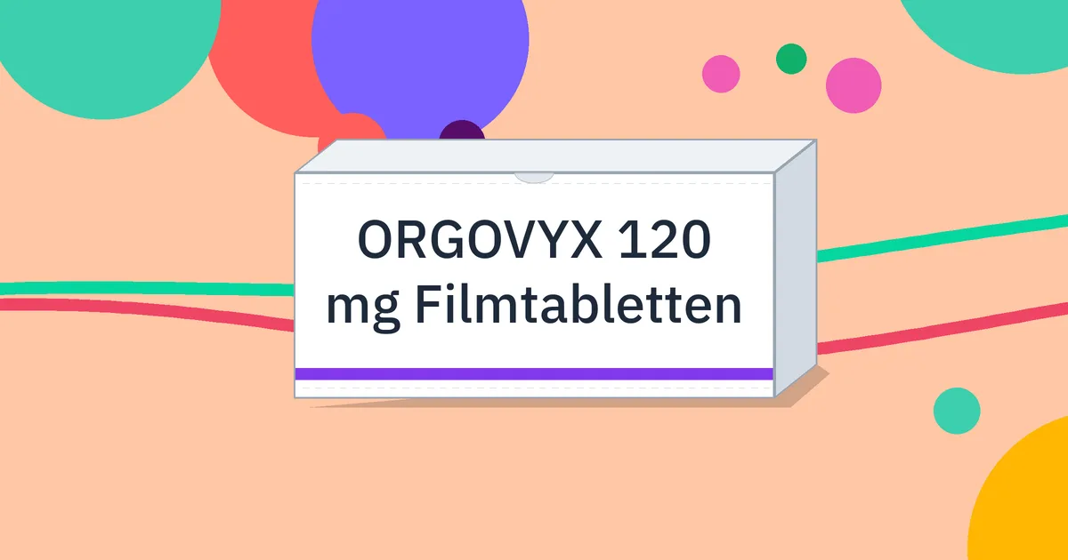 Symbolbild: Packung mit der Aufschrift ORGOVYX 120 mg Filmtabletten (PZN 19399370) – Verfügbarkeit und Bezug in Apotheken in Frankfurt am Main