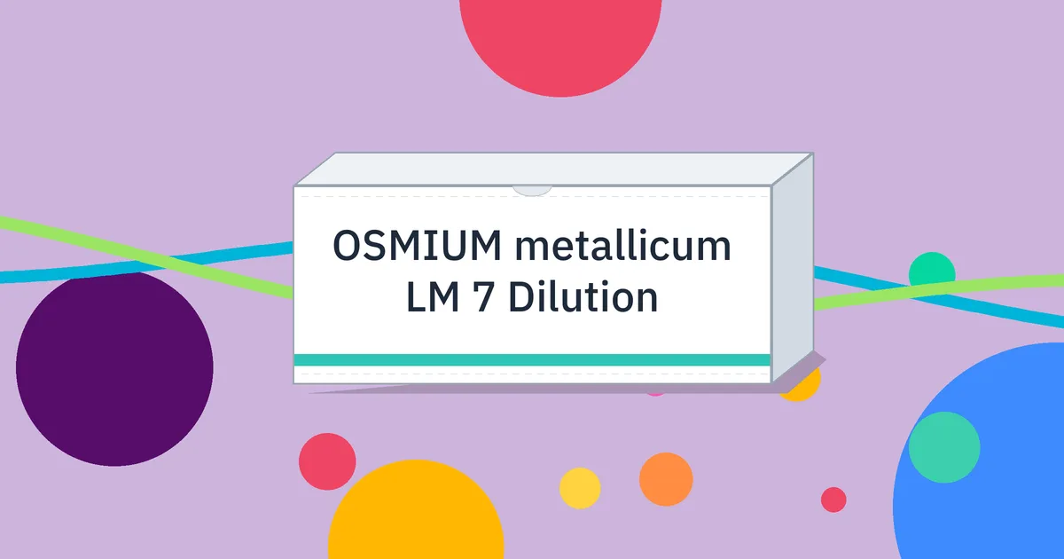 Symbolbild: Packung mit der Aufschrift OSMIUM metallicum LM 7 Dilution (PZN 12973908) – Verfügbarkeit und Bezug in Apotheken in Frankfurt am Main