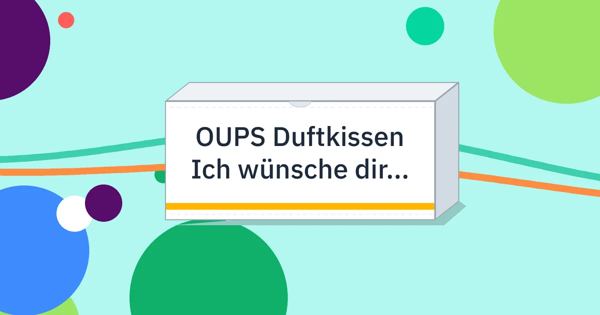 Symbolbild: Packung mit der Aufschrift OUPS Duftkissen Ich wünsche dir... (PZN 19554385) – Verfügbarkeit und Bezug in Apotheken in Frankfurt am Main