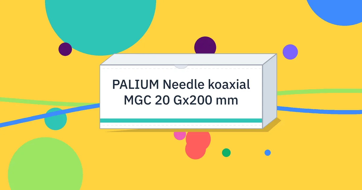Symbolbild: Packung mit der Aufschrift PALIUM Needle koaxial MGC 20 Gx200 mm (PZN 19734578) – Verfügbarkeit und Bezug in Apotheken in Frankfurt am Main