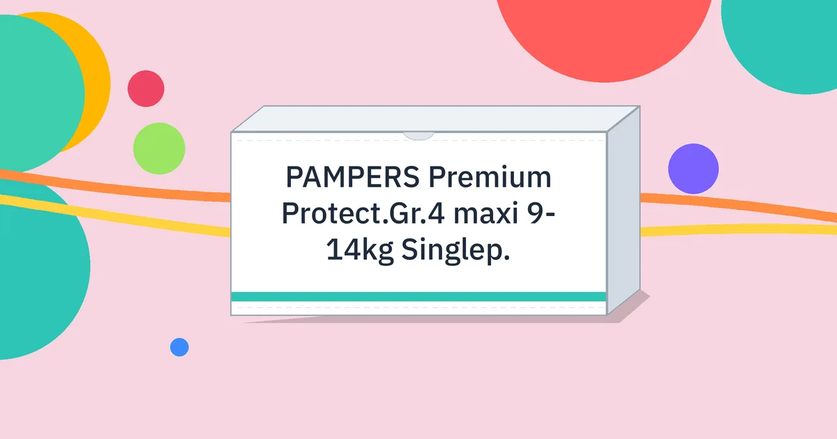 Symbolbild: Packung mit der Aufschrift PAMPERS Premium Protect.Gr.4 maxi 9-14kg Singlep. (PZN 17970760) – Verfügbarkeit und Bezug in Apotheken in Frankfurt am Main