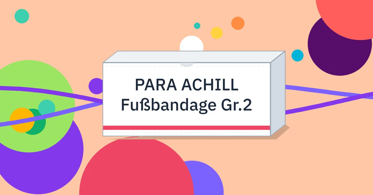 Symbolbild: Packung mit der Aufschrift PARA ACHILL Fußbandage Gr.2 (PZN 06985758) – Verfügbarkeit und Bezug in Apotheken in Frankfurt am Main