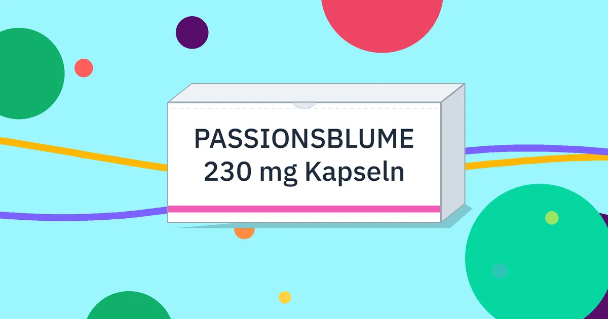 Symbolbild: Packung mit der Aufschrift PASSIONSBLUME 230 mg Kapseln (PZN 00665604) – Verfügbarkeit und Bezug in Apotheken in Frankfurt am Main