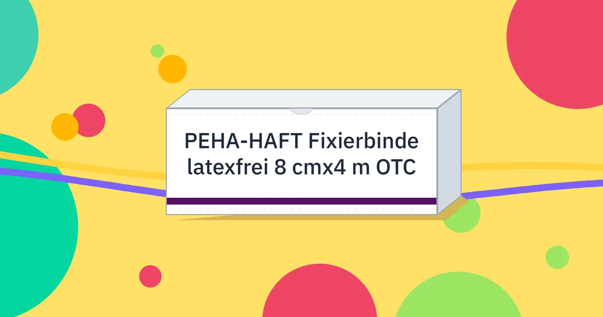Symbolbild: Packung mit der Aufschrift PEHA-HAFT Fixierbinde latexfrei 8 cmx4 m OTC (PZN 16880575) – Verfügbarkeit und Bezug in Apotheken in Frankfurt am Main