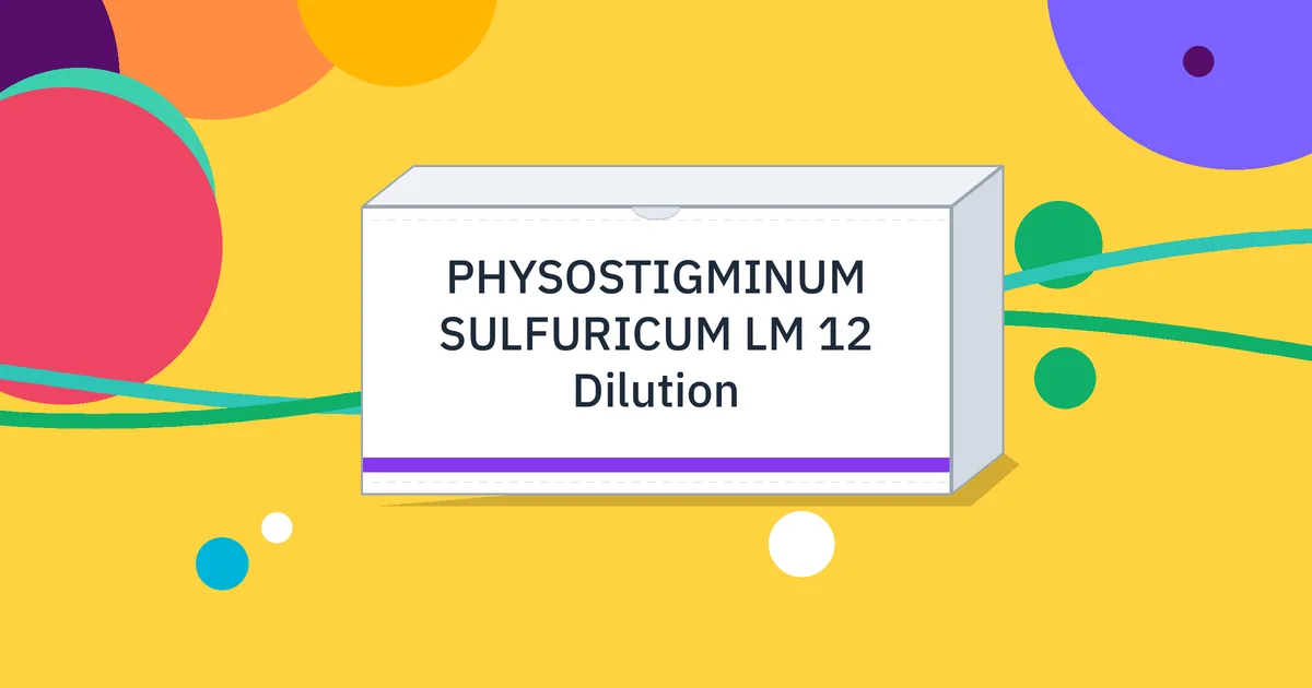 Symbolbild: Packung mit der Aufschrift PHYSOSTIGMINUM SULFURICUM LM 12 Dilution (PZN 13640190) – Verfügbarkeit und Bezug in Apotheken in Frankfurt am Main