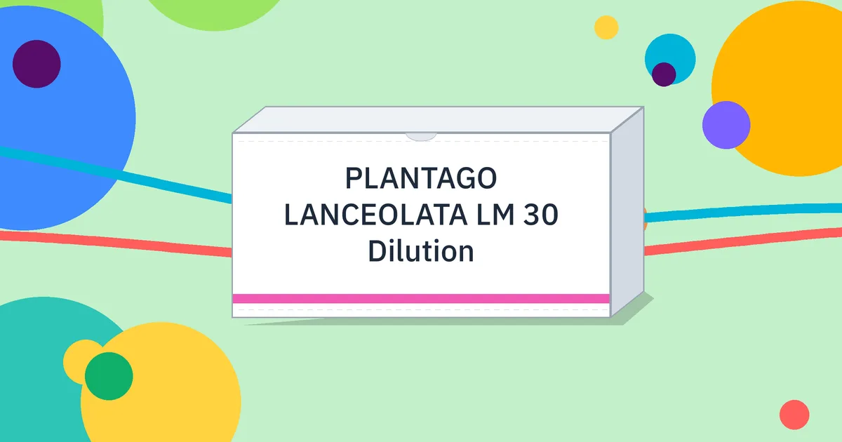 Symbolbild: Packung mit der Aufschrift PLANTAGO LANCEOLATA LM 30 Dilution (PZN 13037312) – Verfügbarkeit und Bezug in Apotheken in Frankfurt am Main